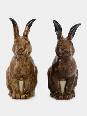 QUAIL CERAMICS Hare Salt And Pepper Set - Brown