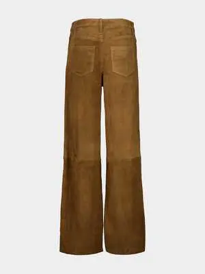 PAULA Wide-leg Suede Pants