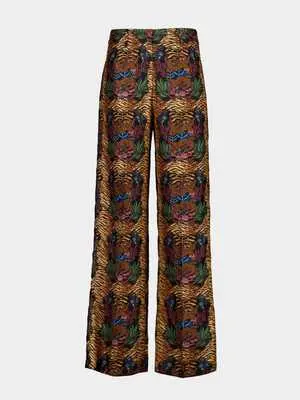 PAULA Sonia Dreamframe Print Silk Twill Pants