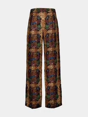PAULA Sonia Dreamframe Print Silk Twill Pants