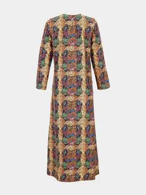 PAULA Dreamframe Print Silk Twill A-line Maxi Dress