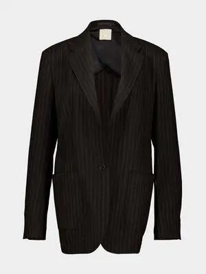 PAULA Tansy Coffee Bean Striped Blazer - Brown