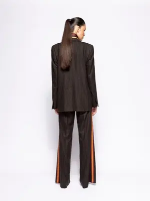 PAULA Torenia Coffee Bean Striped Pants With Side Detail