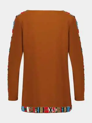 PAULA Clara Hand-embroidered Boat-neck Top