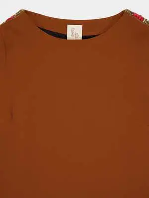 PAULA Clara Hand-embroidered Boat-neck Top
