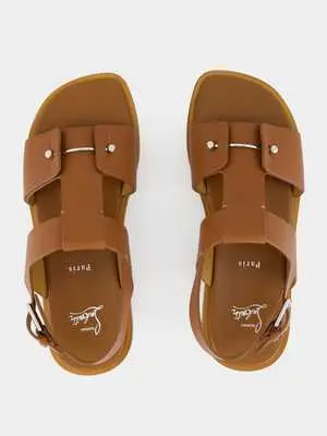 CHRISTIAN LOUBOUTIN Chambeliss Cuoio Leather Sandals - Brown