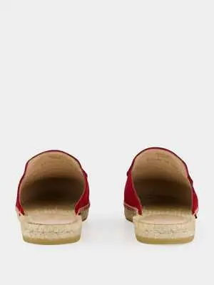 Gucci Suede Horsebit Espadrille Mules - Burgundy