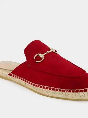 Gucci Suede Horsebit Espadrille Mules - Burgundy