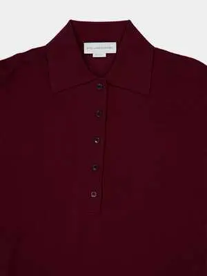 Stella McCartney Wool Polo Top - Burgundy