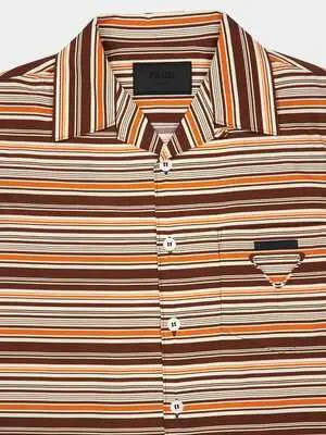 Prada Sienna Striped Cotton Bowling Shirt