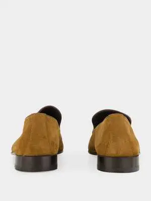 Manolo Blahnik Truro Suede Apron Loafers - Brown