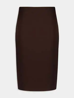TOM FORD Deep Satin Midi Skirt - Brown