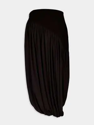 FERRAGAMO Dark Espresso Draped Skirt