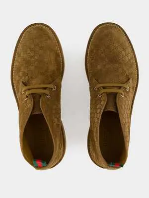 Gucci Gg Suede Ankle Boots
