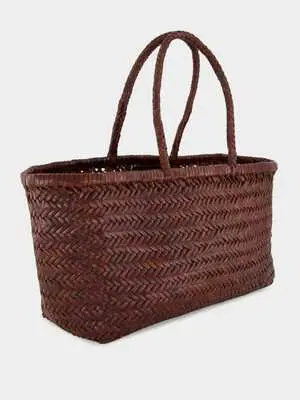 Dragon Diffusion Triple Jump Big Woven Leather Tote - Brown