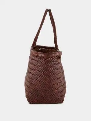 Dragon Diffusion Triple Jump Big Woven Leather Tote - Brown