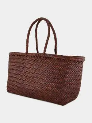 Dragon Diffusion Triple Jump Big Woven Leather Tote - Brown