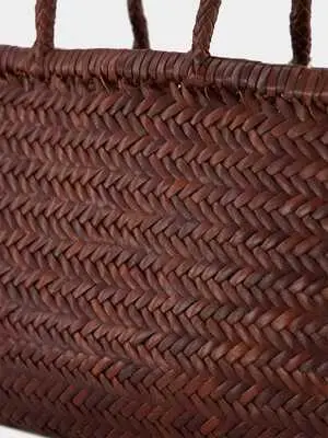 Dragon Diffusion Triple Jump Big Woven Leather Tote - Brown