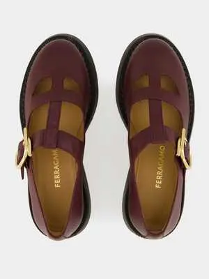 FERRAGAMO Leather Buckle Loafers