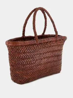 Dragon Diffusion Mini Flat Gora Leather Tote - Brown
