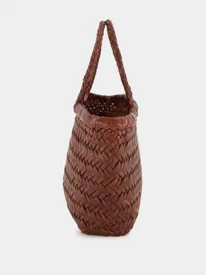 Dragon Diffusion Mini Flat Gora Leather Tote - Brown