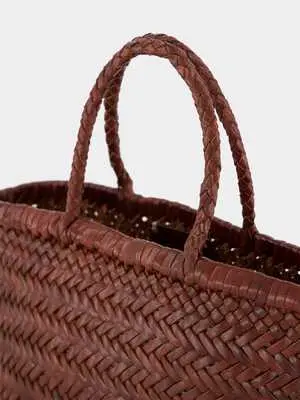 Dragon Diffusion Mini Flat Gora Leather Tote - Brown