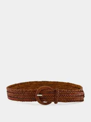 Dragon Diffusion Wrapped Buckle Leather Belt - Brown