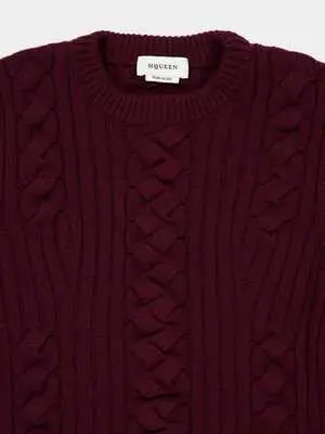Alexander McQueen Cashmere Cable-knit Jumper - Burgundy