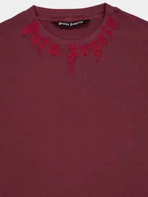Palm Angels Logo T-shirt With Red Collar Detail
