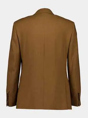 AMI Paris Wool Twill Double-breasted Jacket - Brown