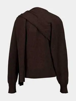 FERRAGAMO Swedish Clay Mélange Wool Cardigan