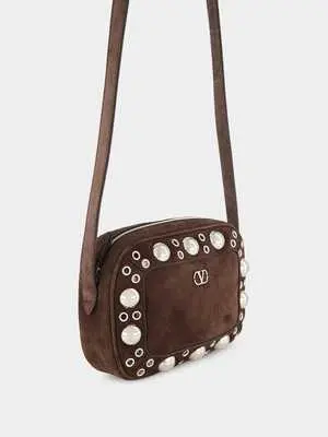 Valentino Garavani Nellcôte Studded Crossbody Bag - Brown
