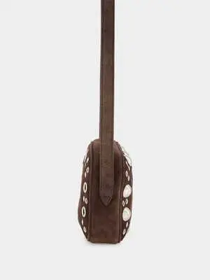 Valentino Garavani Nellcôte Studded Crossbody Bag - Brown