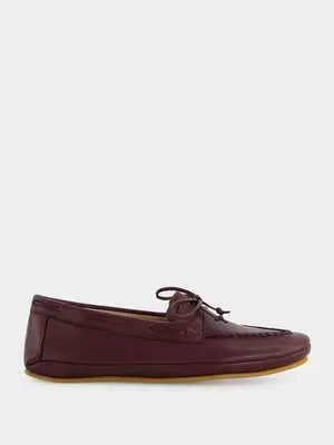 Le Monde Beryl Leather Driver Moccasins - Burgundy