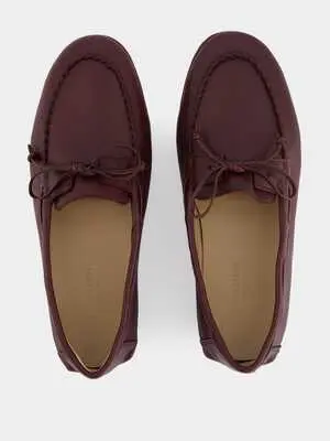 Le Monde Beryl Leather Driver Moccasins - Burgundy
