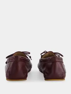 Le Monde Beryl Leather Driver Moccasins - Burgundy