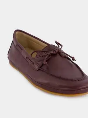 Le Monde Beryl Leather Driver Moccasins - Burgundy