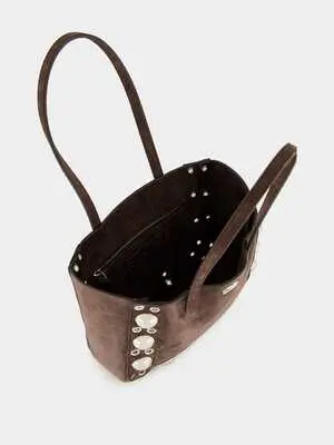 Valentino Garavani Nellcôte Mini Suede Shopper - Brown