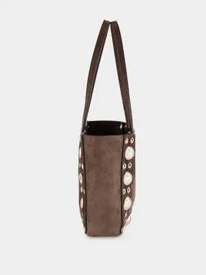 Valentino Garavani Nellcôte Mini Suede Shopping Bag - Brown