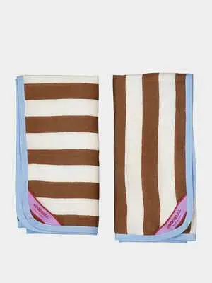 La DoubleJ Riviera Large Napkins Set Of 2 - Brown