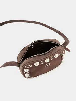 Valentino Garavani Nellcôte Suede Crossbody Bag With Studs