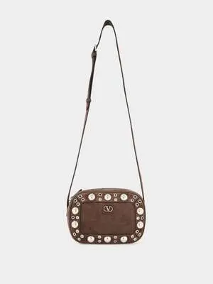 Valentino Garavani Suede Crossbody Bag - Brown