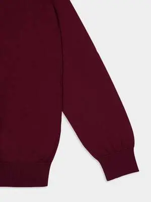 Fendi Wool Long-sleeve Polo - Burgundy
