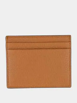 Valentino Garavani Leather Card Holder With Rockstuds - Brown