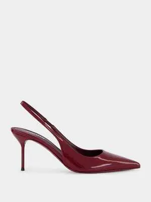 Paris Texas Lidia Slingback 70 Patent Leather Heels Red