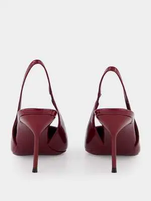 Paris Texas Lidia Slingback 70 Patent Leather Heels - Red