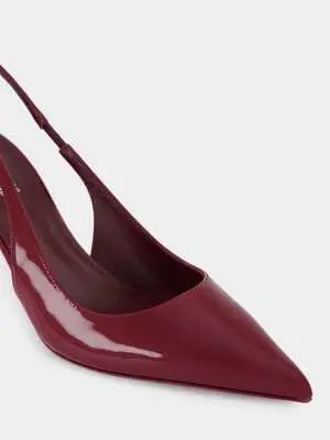 Paris Texas Lidia Slingback 70 Patent Leather Heels - Red