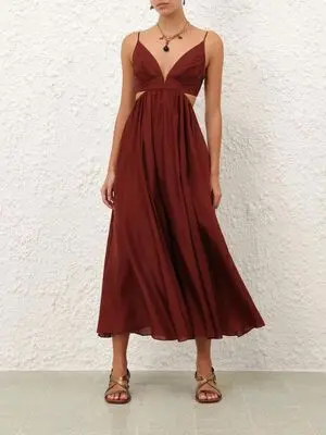 Zimmermann Wanderlust Plunge Maxi Dress