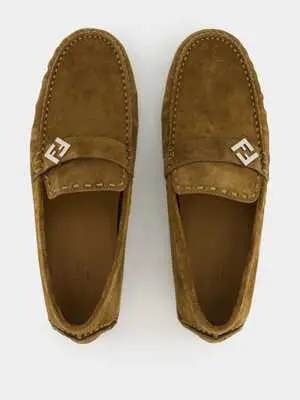 Fendi Suede Ff Driving Loafers