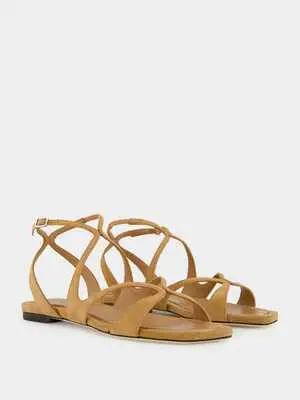 JIMMY CHOO Ayla Flat Sandals - Brown